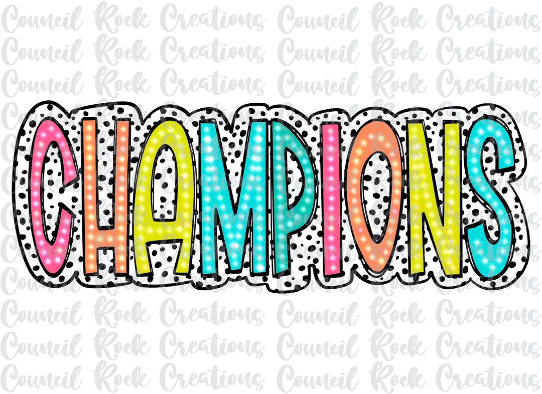 Champions PNG, Colorful, Dalmatian Dots, Mascot, School Spirit, Team ...