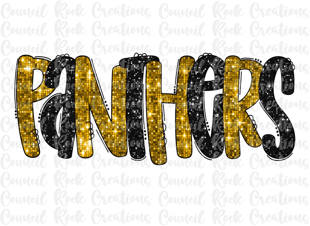 Panthers Sequin Glitter Bling PNG | Doodle Letters | School Spirit ...