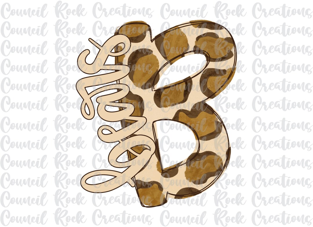 Bears PNG, Neutral Leopard Print, Hand Lettered, Mascot, School Spirit ...