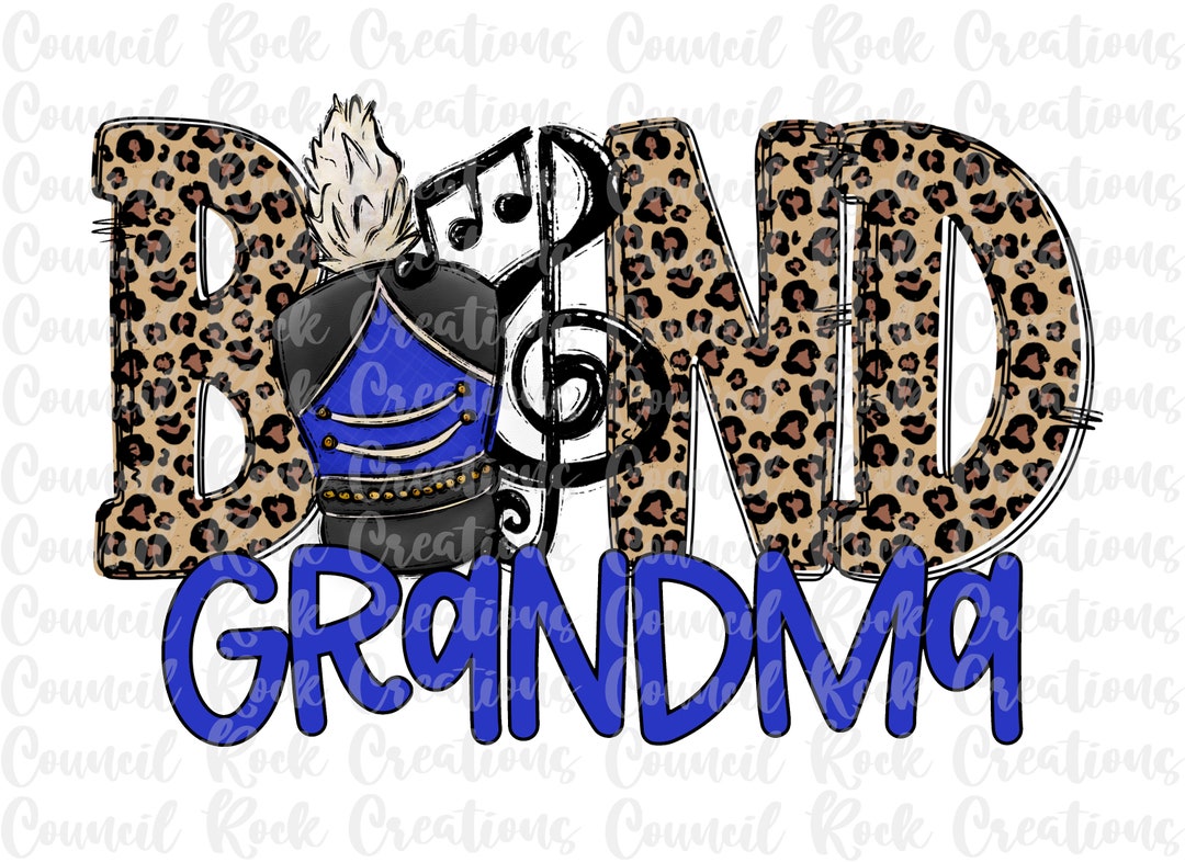 Band Grandma PNG | Cheetah Print Doodle Letters | Digital File ...