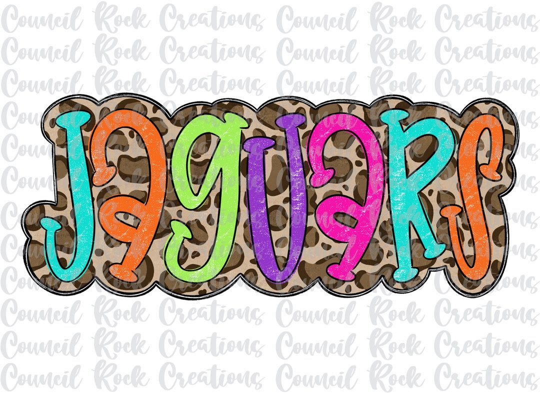 Jaguars Png, Bright Distressed Doodle Letters, Leopard Print, Mascot ...
