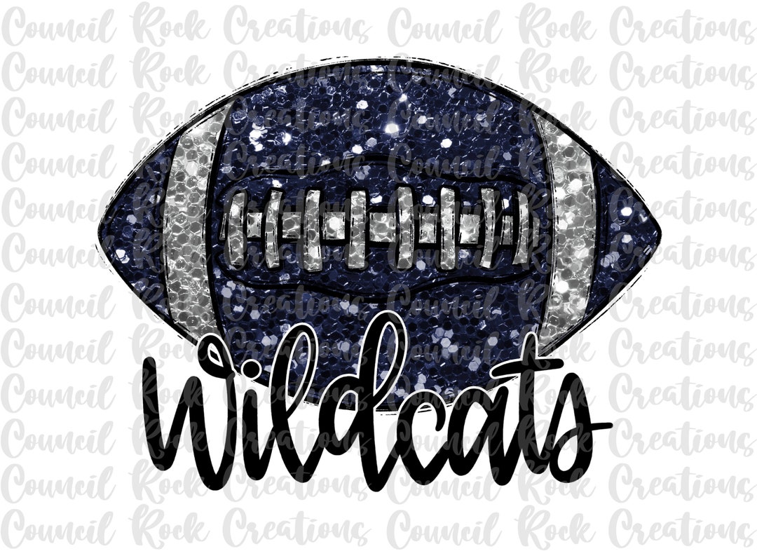 Wildcats Glitter Bling Football PNG, School Spirit, Mascot, Digital ...