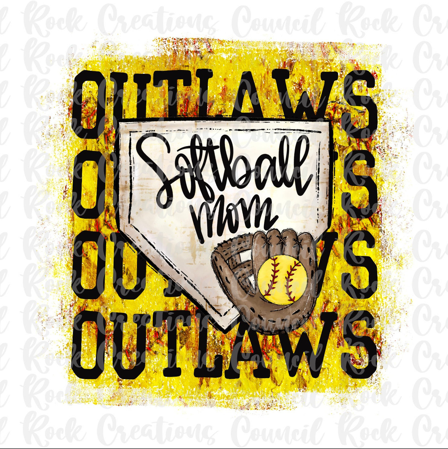 Outlaws Softball Mom PNG Home Plate Softball Glove School - Etsy