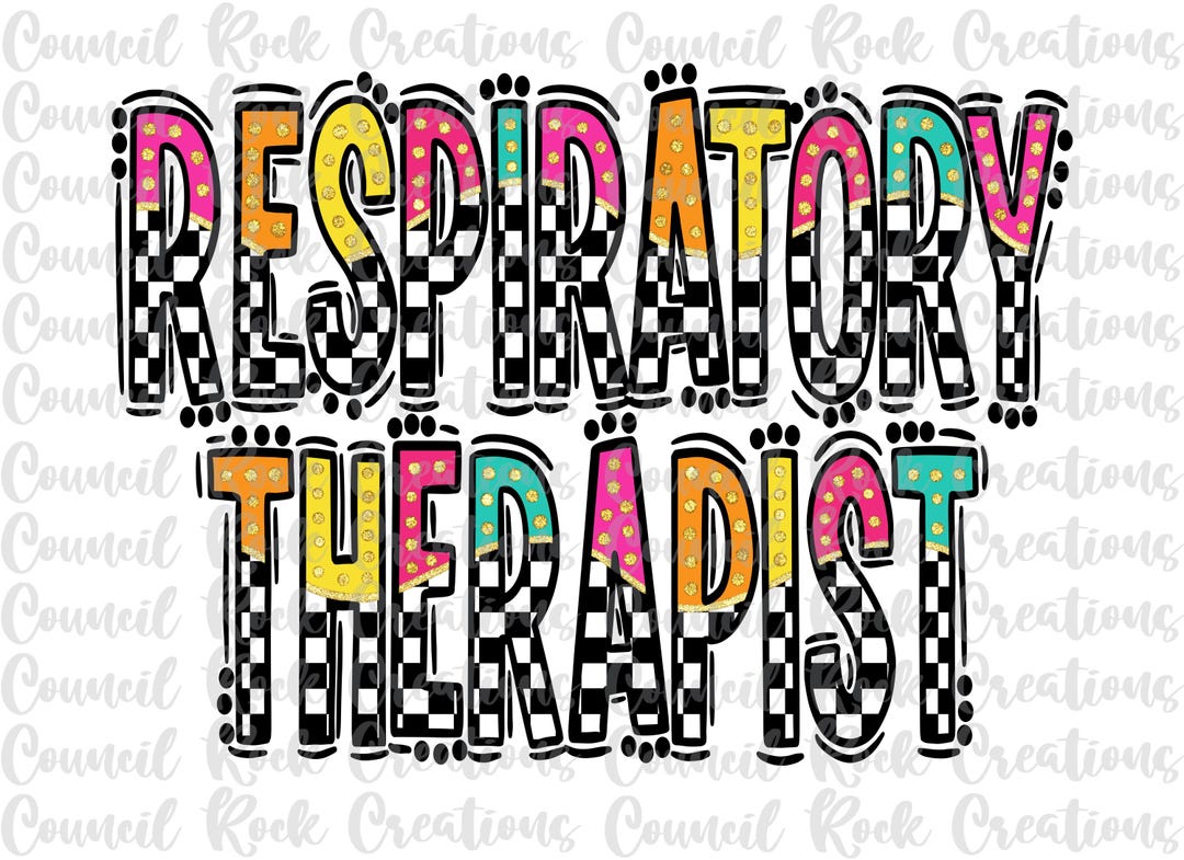Respiratory Therapist PNG, Bright Doodle, Checkered, Digital File ...