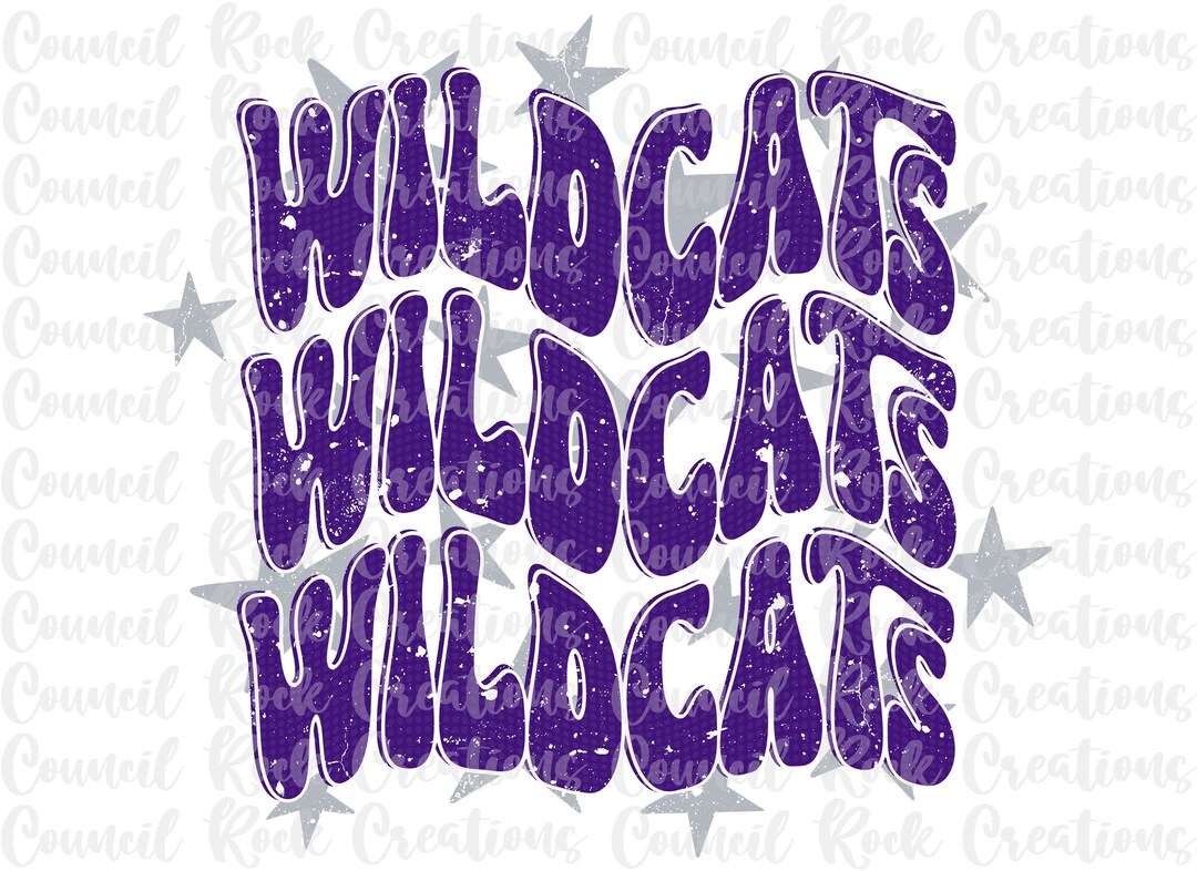 Retro Wildcats PNG, Distressed, Stars, School Spirit, Team Spirit ...