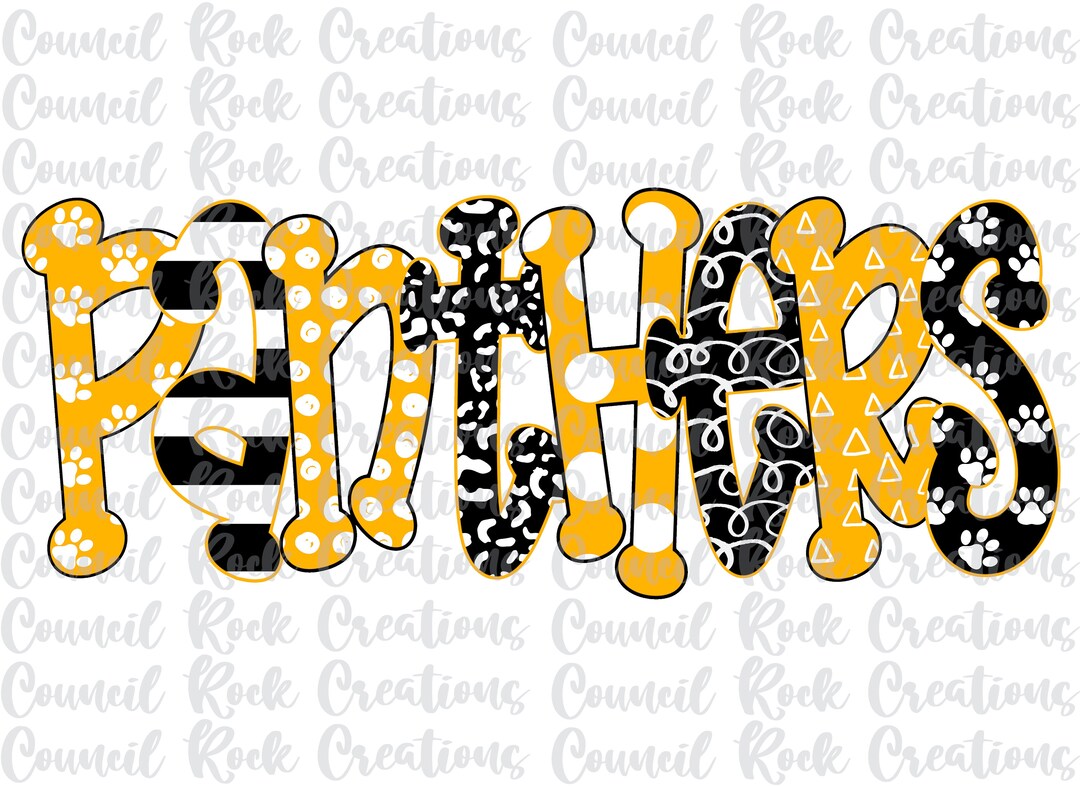 Panthers PNG Doodle Letters Digital File Sublimation Download - Etsy