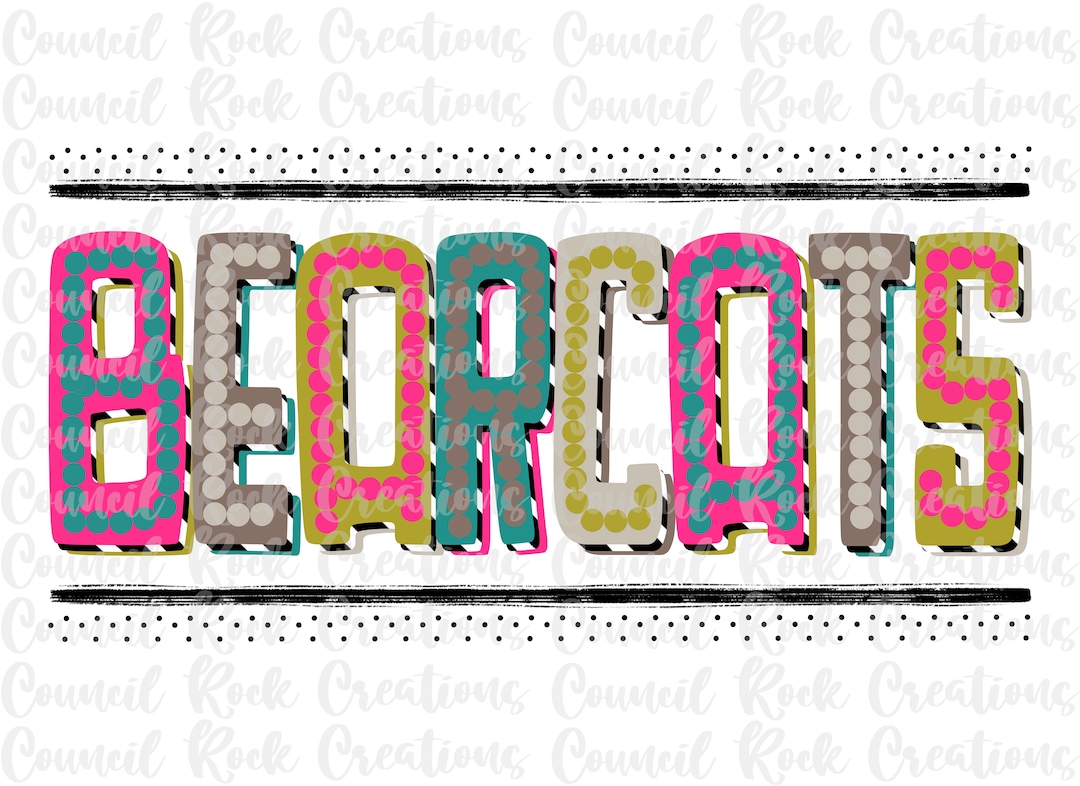 Bearcats PNG, Colorful Retro Dots Print, School Spirit, Team Spirit ...