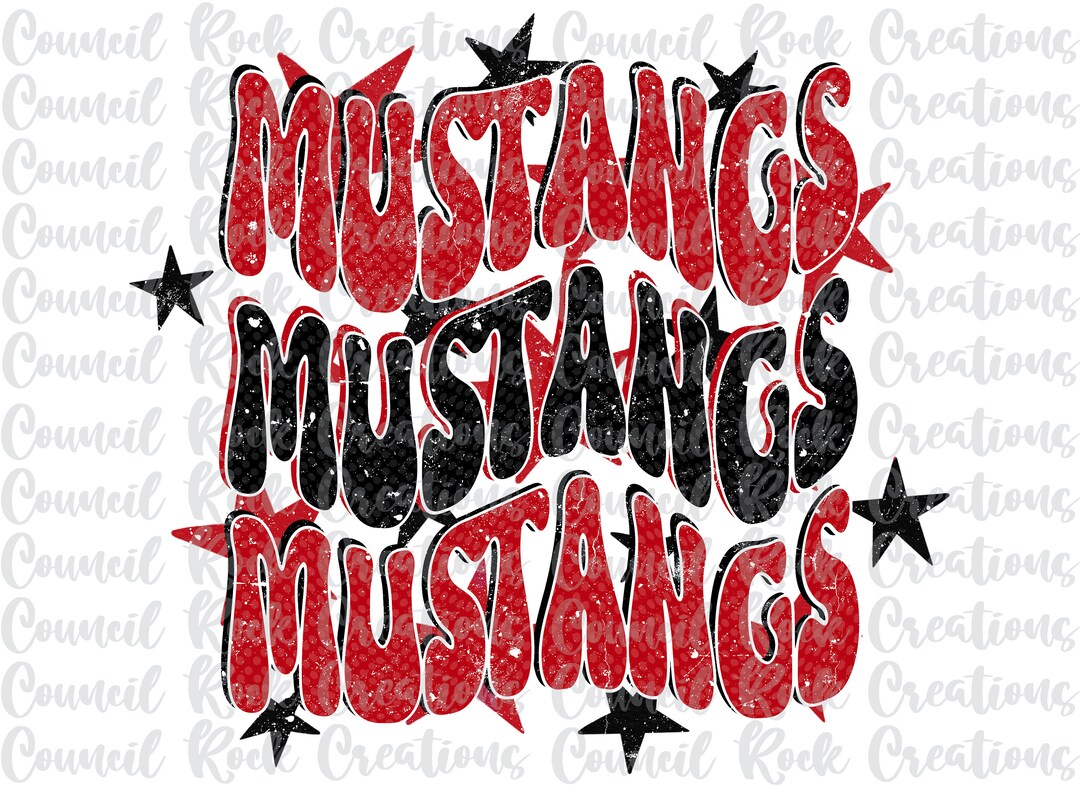 Retro Mustangs PNG, Distressed, Stars, School Spirit, Team Spirit ...