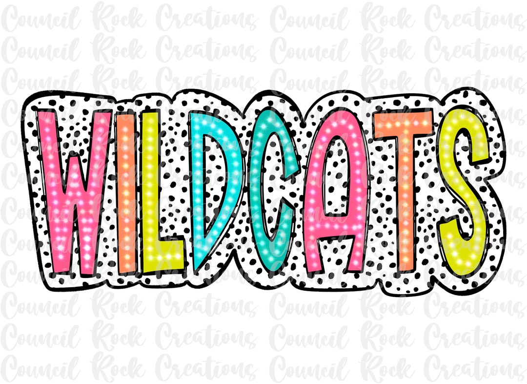 Wildcats PNG, Colorful, Dalmatian Dots, Mascot, School Spirit, Team ...