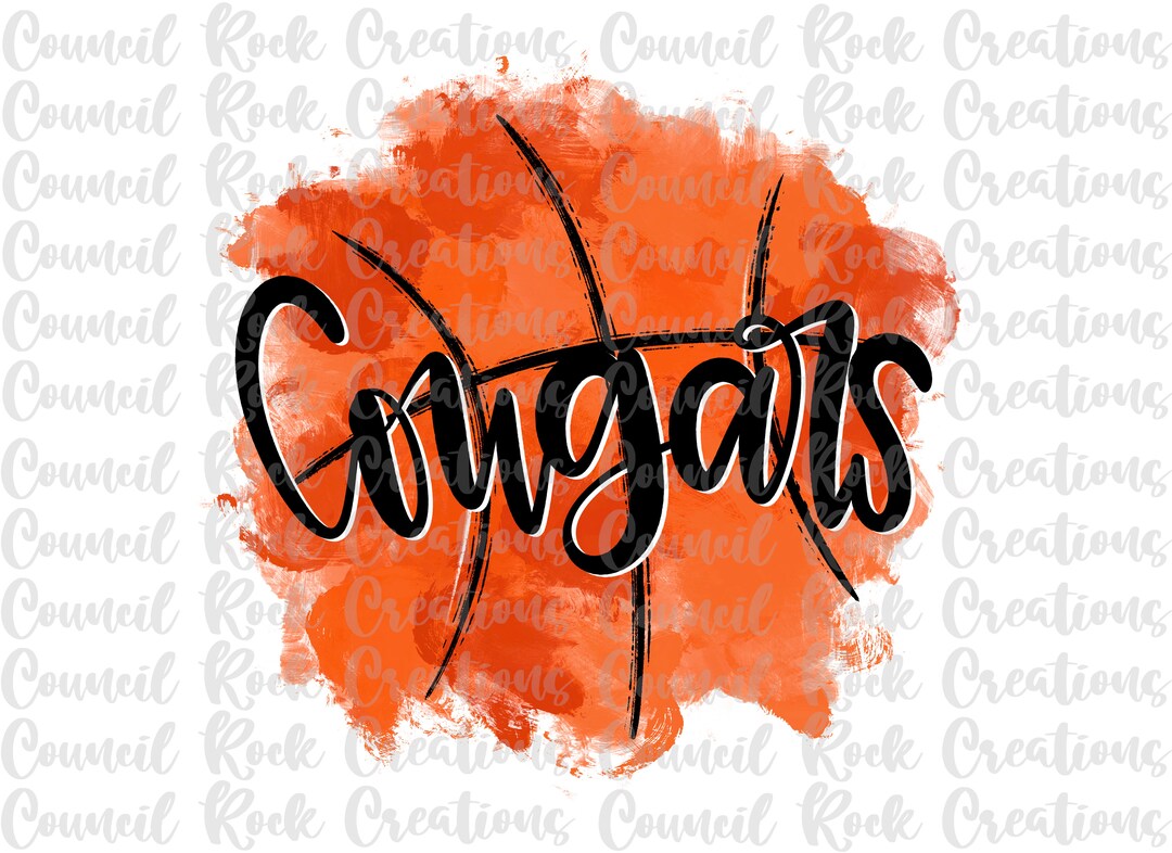 Cougars Basketball Splatter PNG, School Spirit, Sports, Mascot, Digital ...