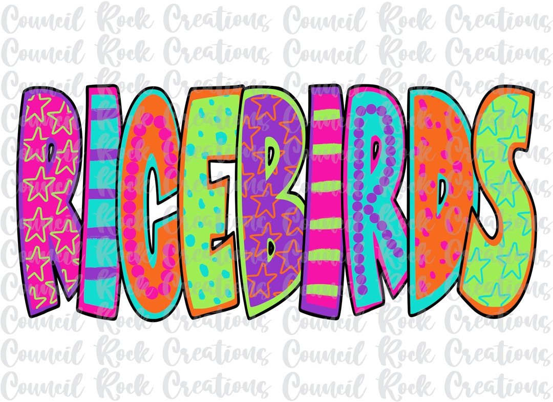 Ricebirds PNG, Colorful, School Spirit, Team Spirit, Digital Gile ...