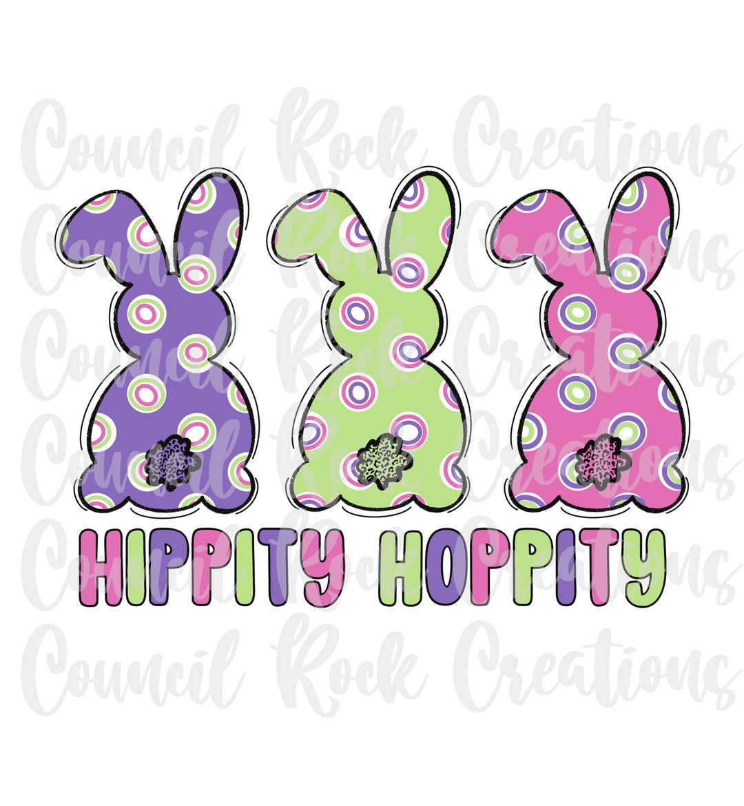 Hippity Hoppity PNG | Bunnies | Bunny | Easter | Polka Dots | Digital ...