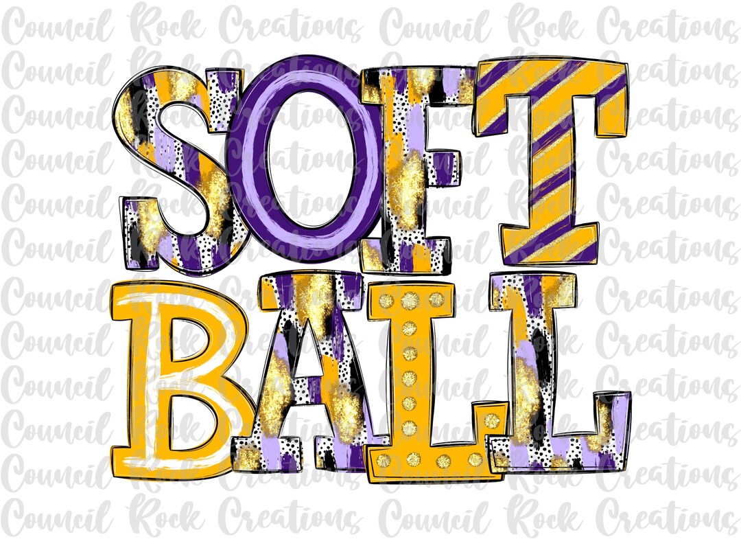 Softball PNG, Hand Lettered, School Spirit, Brushstrokes, Dalmatian ...