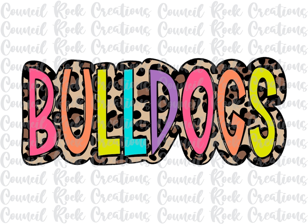 Bulldogs PNG, Colorful, Leopard Print, Mascot, School Spirit, Team ...