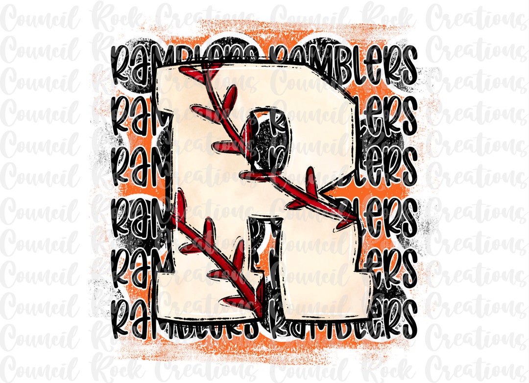 Ramblers Baseball PNG, Distressed Polka Dot Background, School Spirit ...