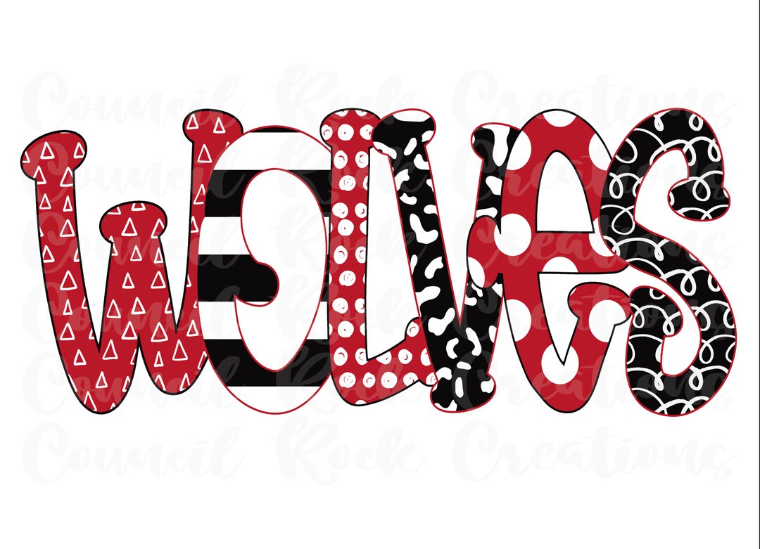 Wolves PNG Doodle Letters Digital File Sublimation Download - Etsy