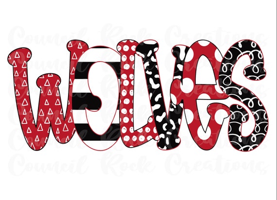 Wolves PNG Doodle Letters Digital File Sublimation - Etsy