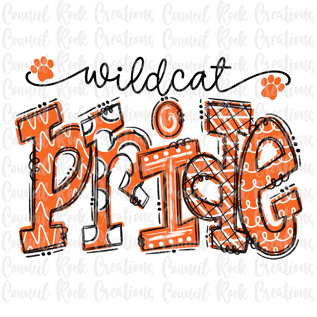 Wildcat Pride PNG | Doodle Letters | Digital File | Sublimation ...