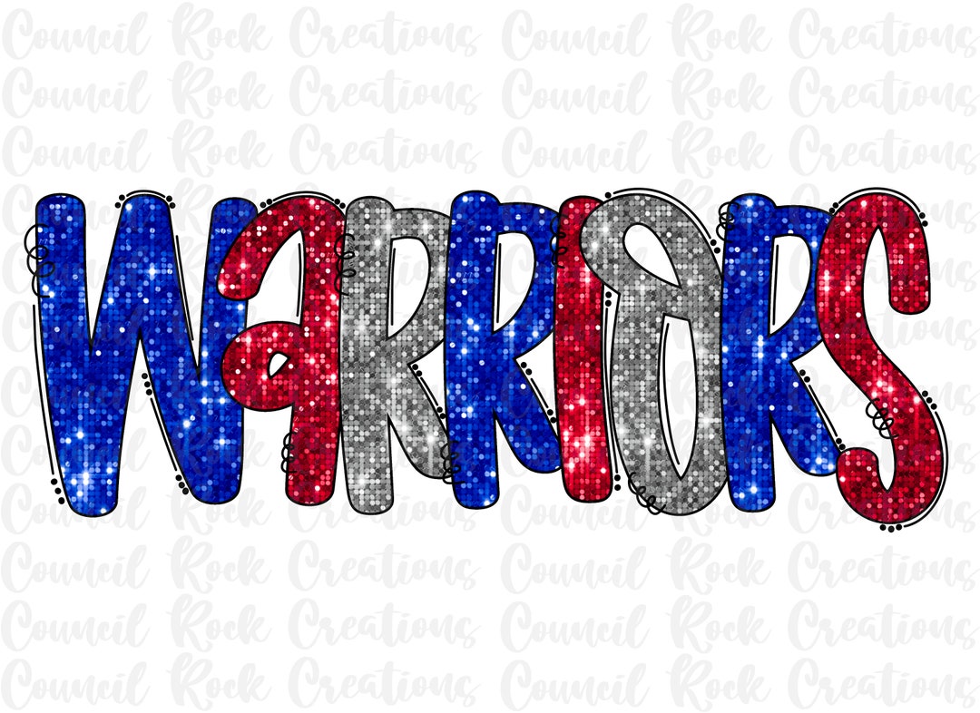 Warriors Sequin Glitter Bling PNG | Doodle Letters | School Spirit ...
