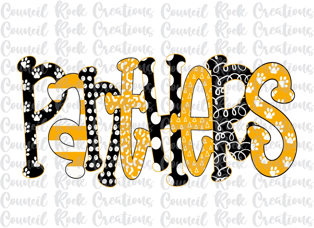 Panthers PNG Doodle Letters Digital File Sublimation Download - Etsy
