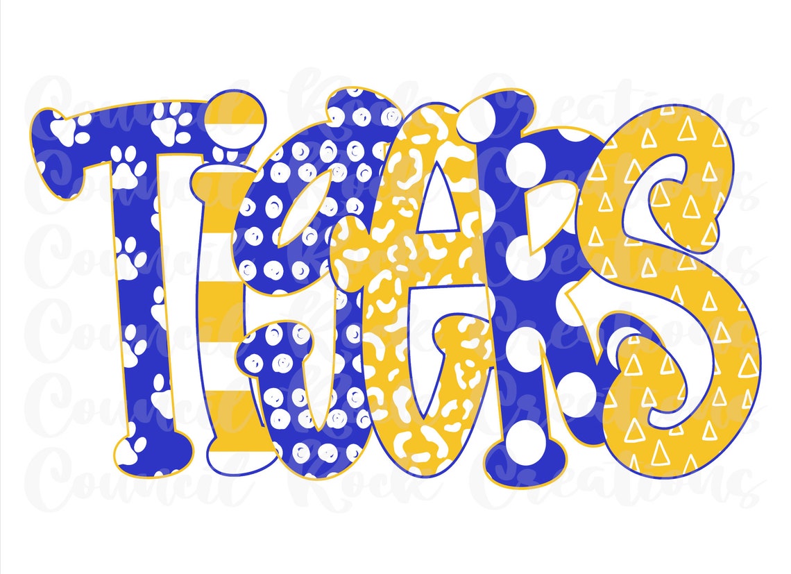 Tigers Doodle Letters PNG Digital File Sublimation - Etsy