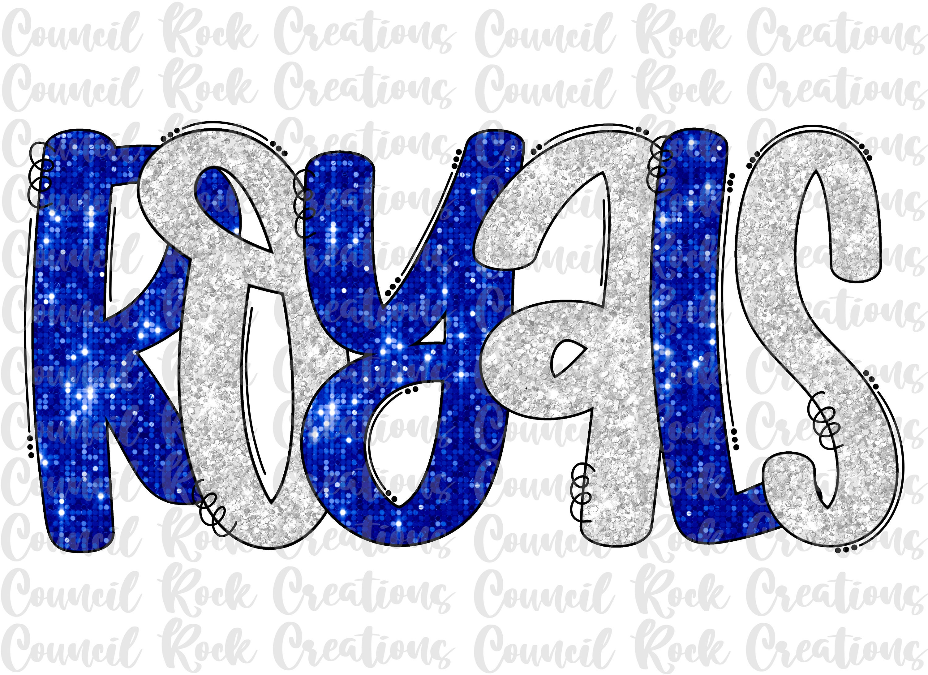 Royals Sequin Glitter Bling PNG Doodle Letters School Spirit Digital ...