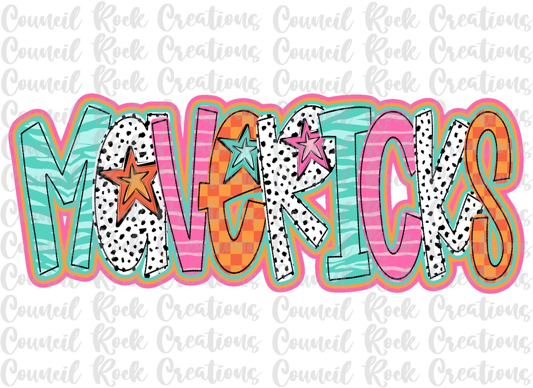 Mavericks Png, Colorful, Checkered, Zebra Print, Dalmatian Dots, Hand ...