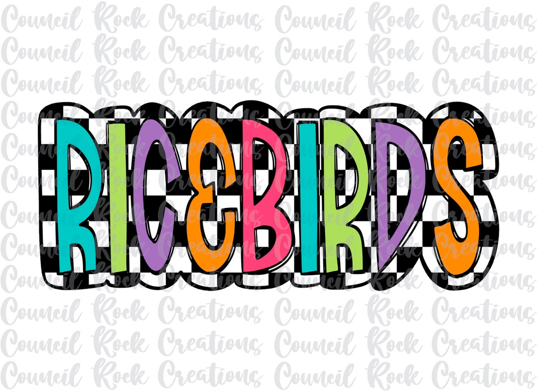 Ricebirds PNG, Colorful, Checkered, Mascot, School Spirit, Team Spirit ...