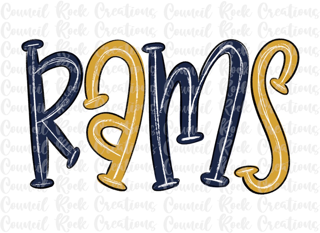 Rams PNG, Scribble, Hand Lettered, School Spirit, Team Spirit, Digital ...
