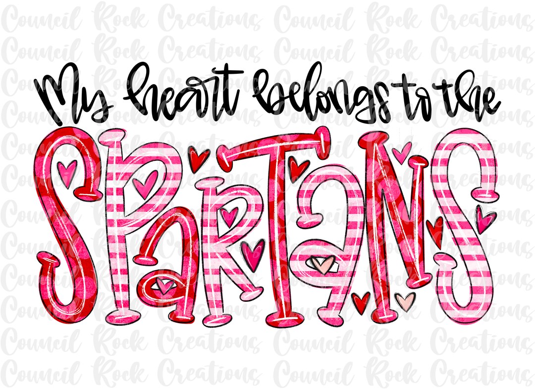 My Heart Belongs to the Spartans PNG, Valentine Scribble, Hand Lettered ...