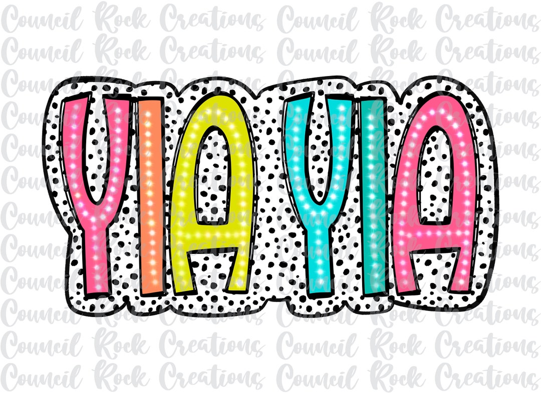 Yia Yia PNG, Bright Doodle, Dalmatian Dots, Digital File, Sublimation ...