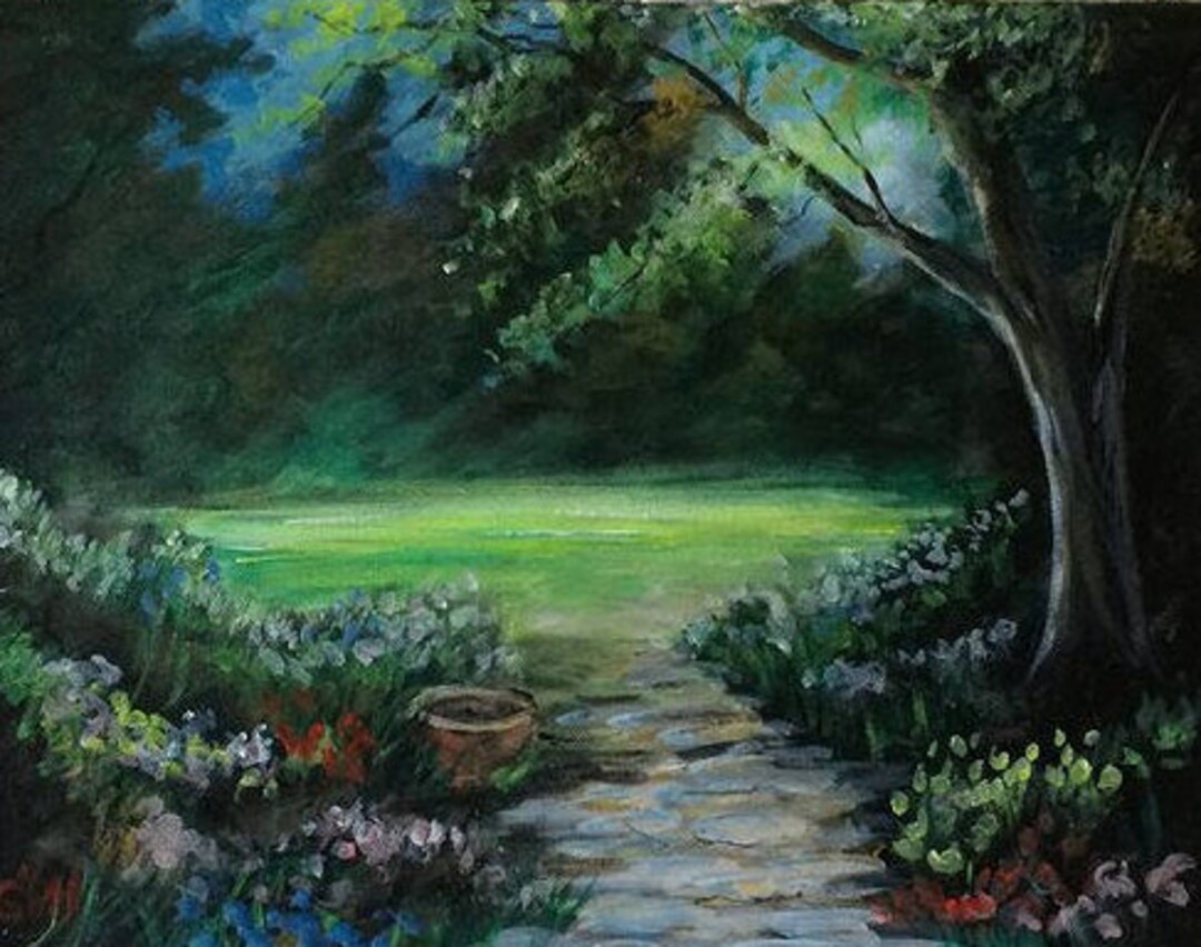 Spring in the Garden - Acrylic Painting, Garden, Spring, Wall Art - by ...