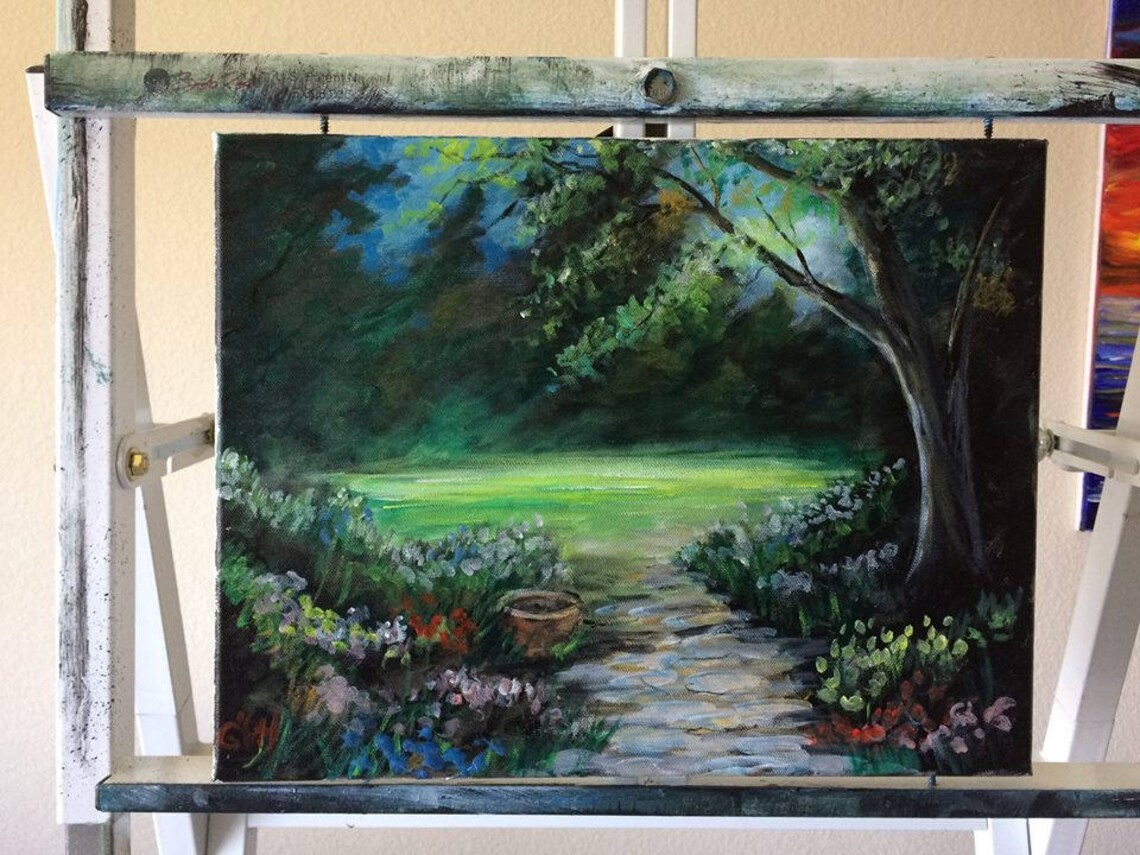 Spring in the Garden - Acrylic Painting, Garden, Spring, Wall Art - by ...