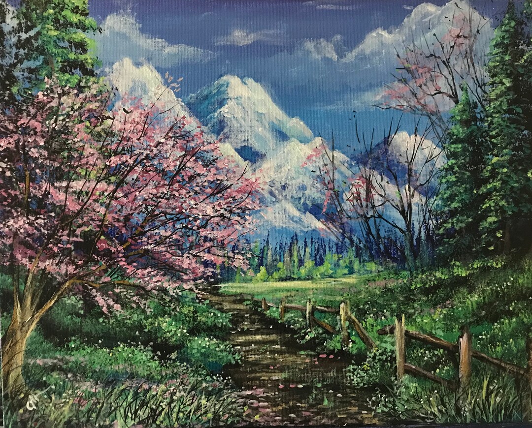 Mountain Spring Blossoms Original Painting by Us Artist Greg Gilreath ...