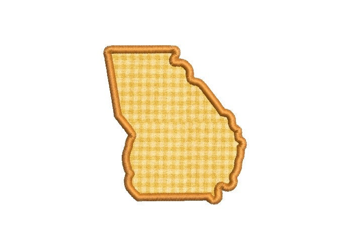 Georgia State Applique Design Georgia Embroiderydesign | Etsy