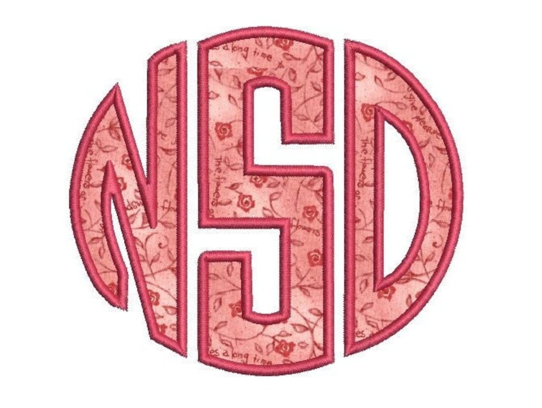 Monogram Fonts - Circle Applique Font - Embroidery Fonts - Machine ...