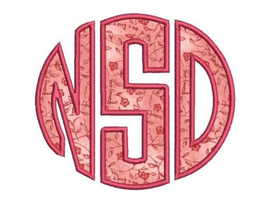 Monogram Fonts - Circle Applique Font - Embroidery Fonts - Machine ...