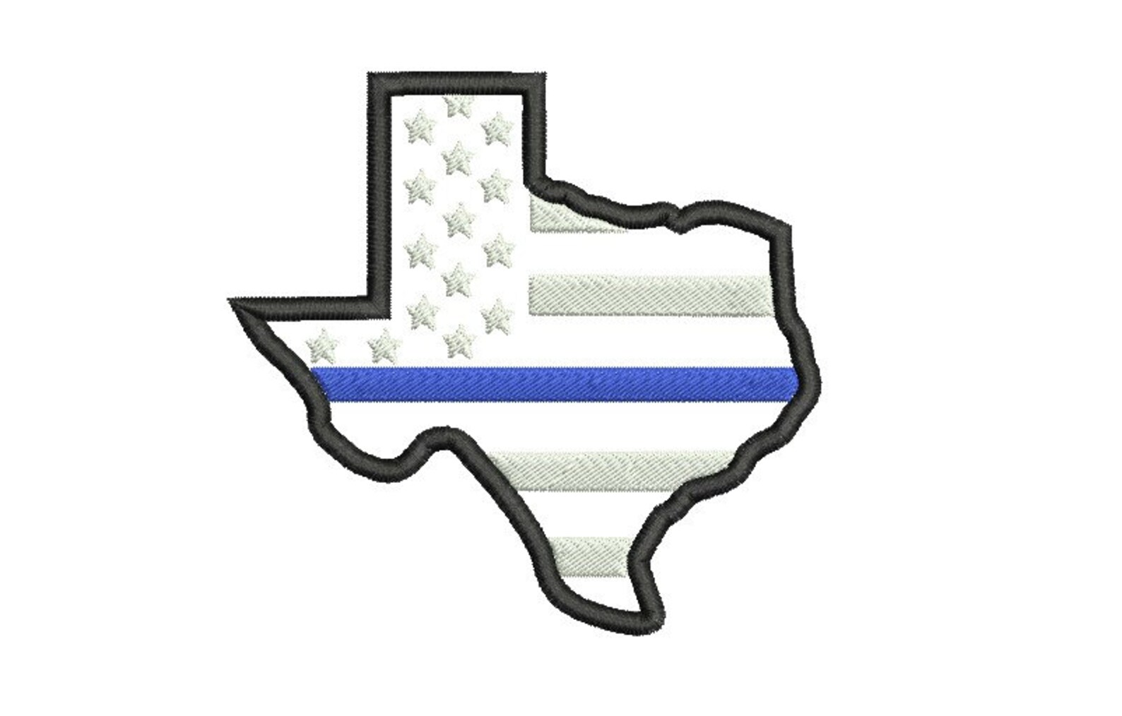 Texas Applique Design Blue Line Embroidery Design Texas - Etsy