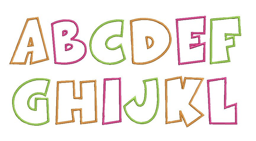 Applique Embroidery Fonts Embroidery Fonts Applique Font | Etsy