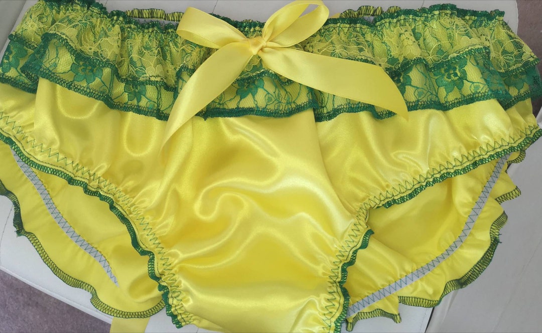 Made to Order.. SATIN SISSY Knickers With a Double Lace All-way-round ...