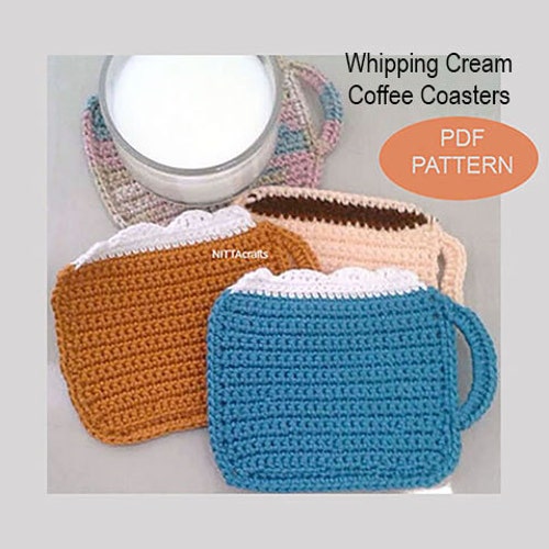 Crochet Coaster Pattern Scallop Edge Coasters PDF - Etsy