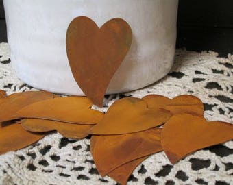 Rustic Tin Hearts - Etsy