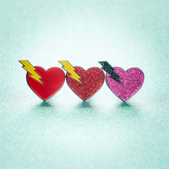 High Voltage Heart Pin Soft Enamel Pin Lapel Pin Hat Pin - Etsy