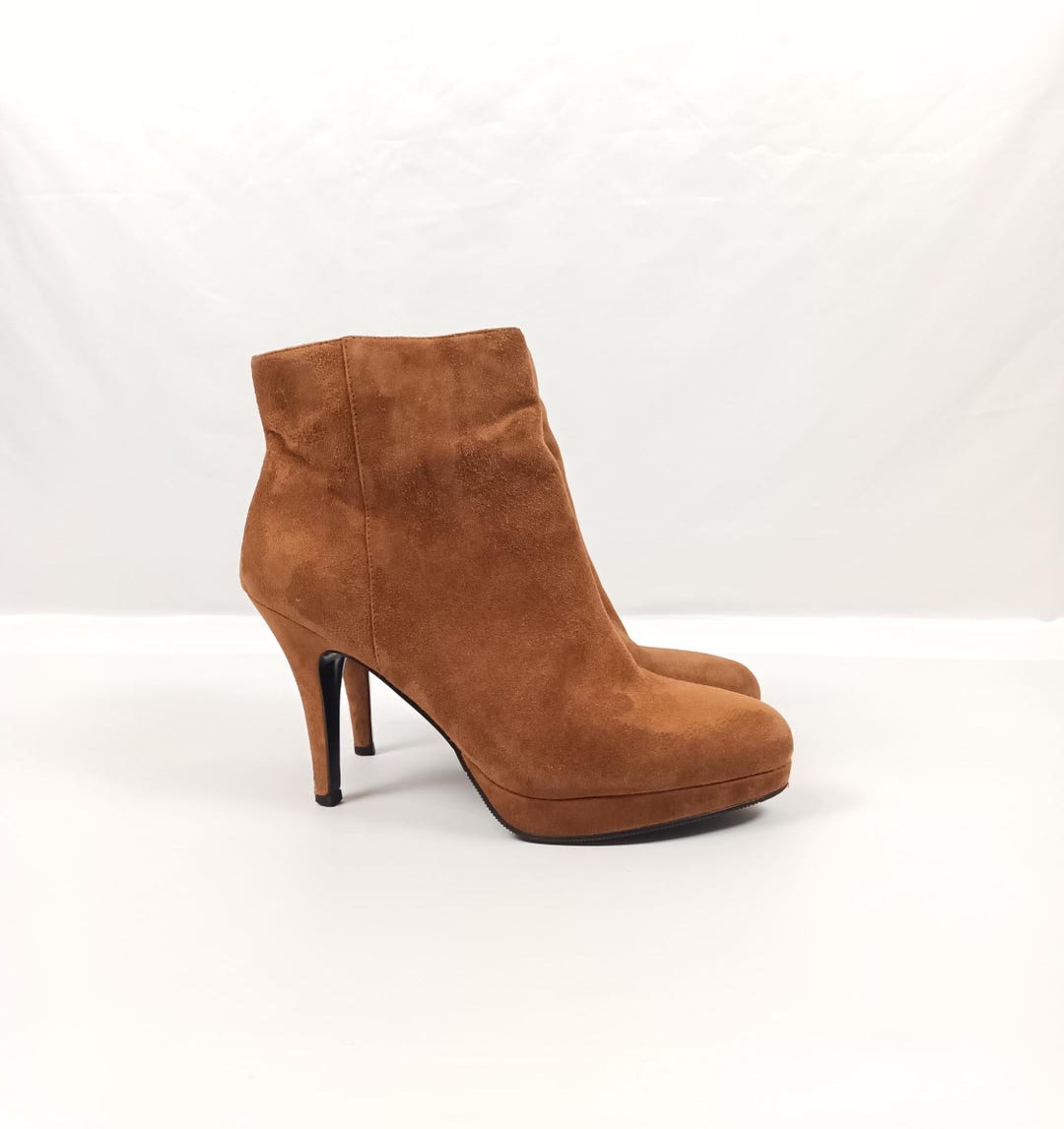 Aldo Suede Ankle Boots: Brown Stiletto Heel Booties, EU 38 / US 7 - Etsy
