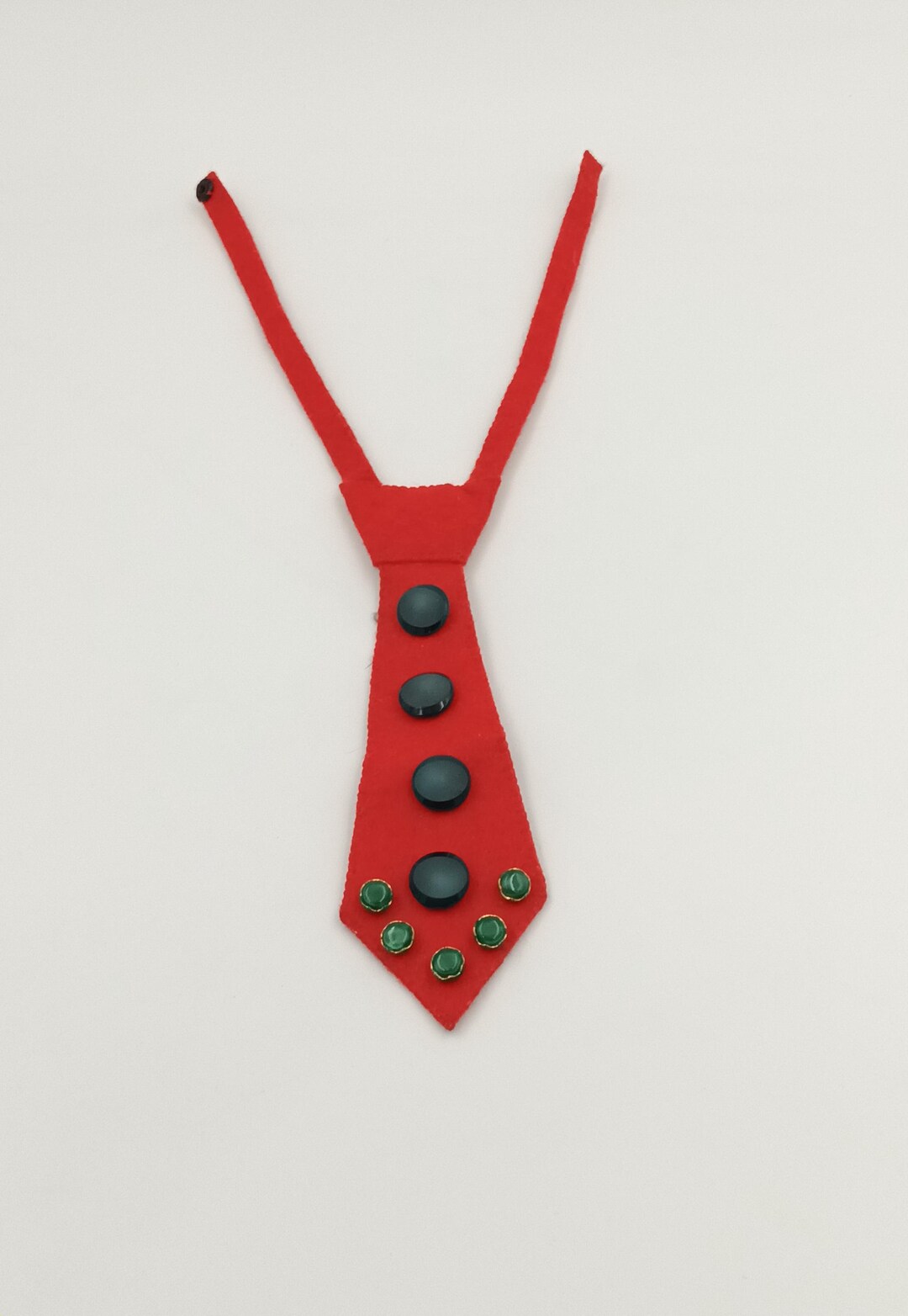 Corbata vintage de fieltro rojo hecha a mano: accesorio novedoso con ...