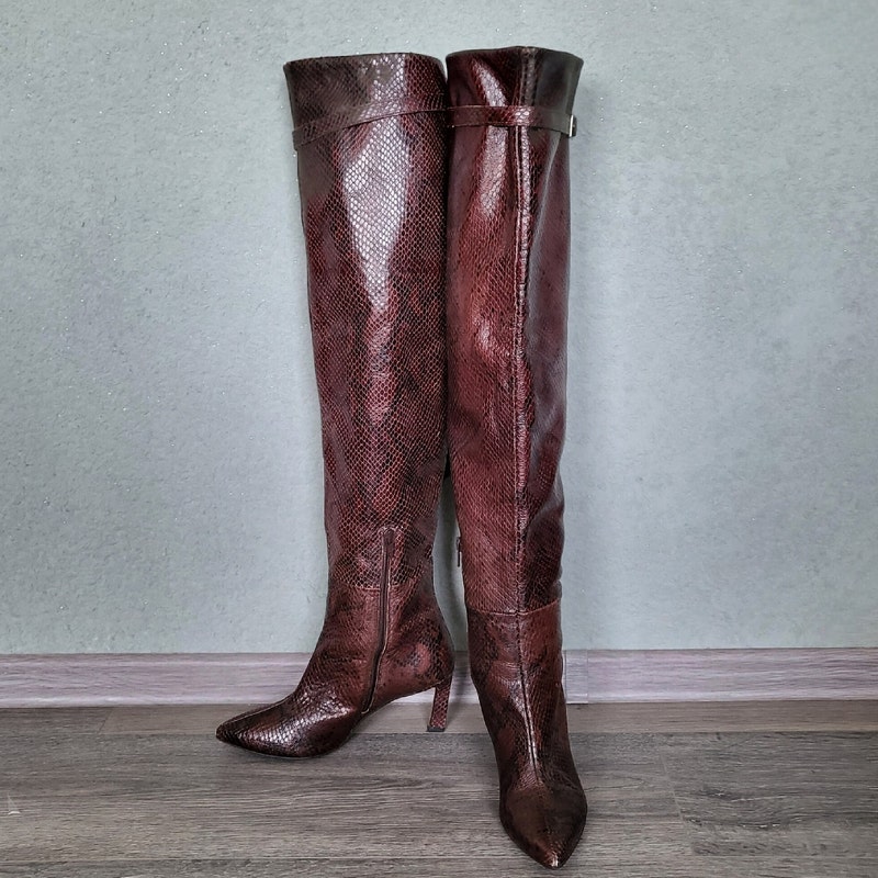 Snake Skin Boots - Etsy