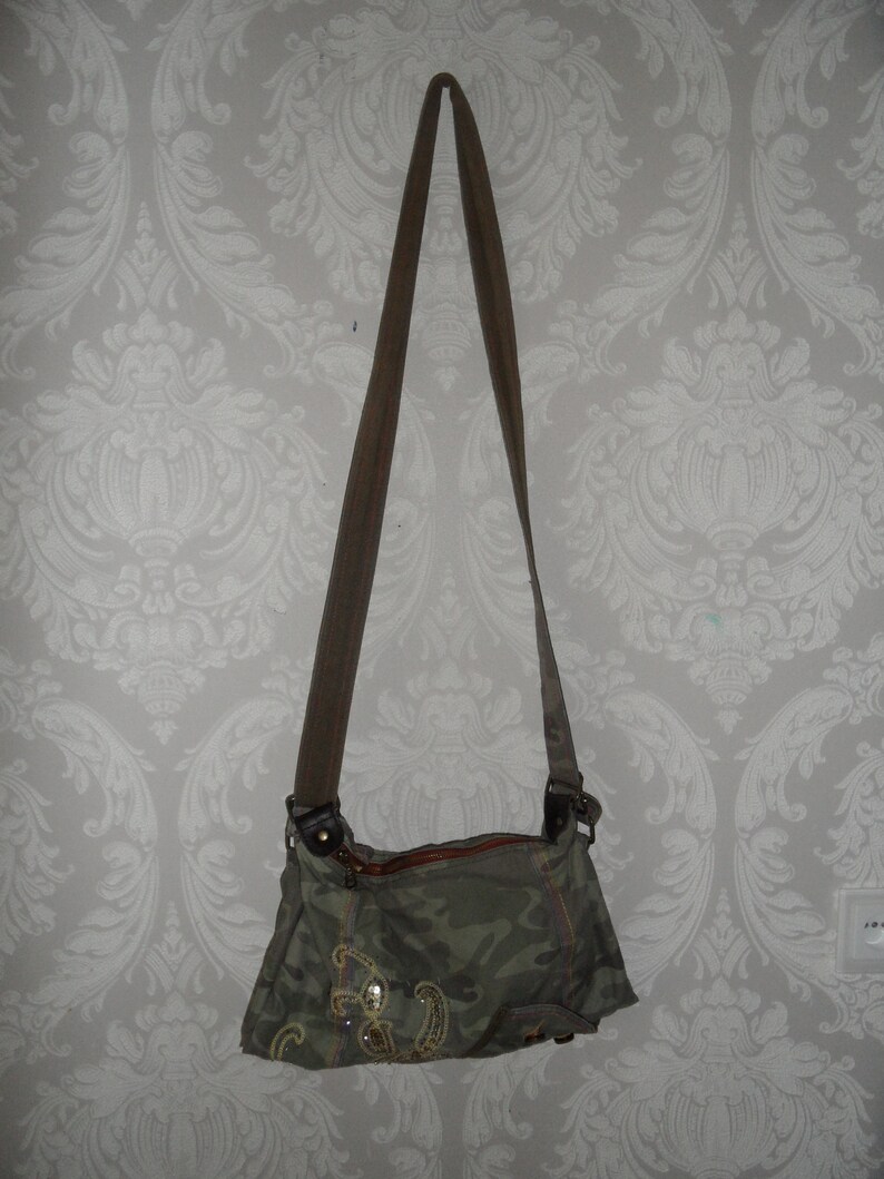 Vintage Canvas Shoulder Bag / Messenger Military Postbag / Vegan Tote ...