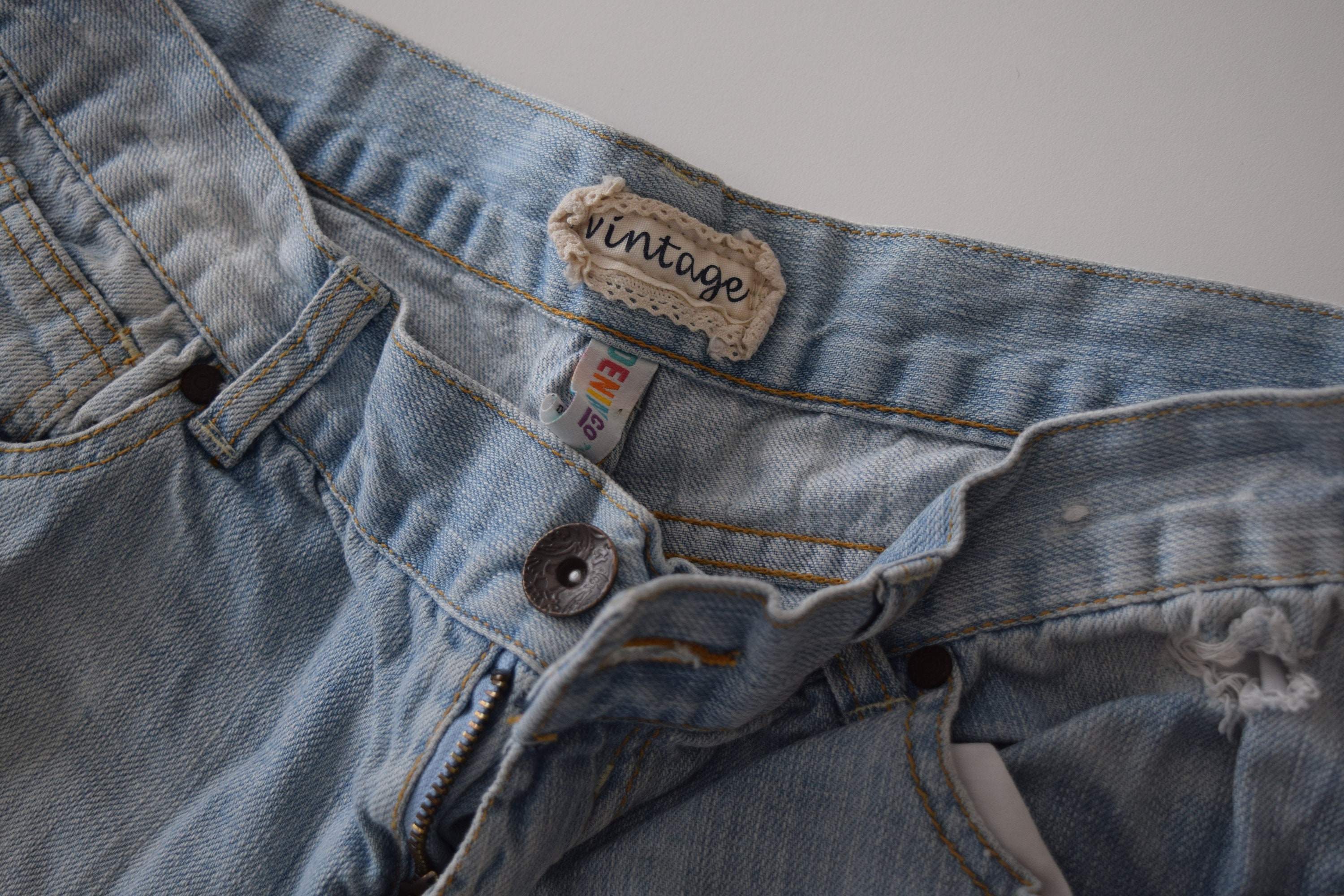 Vintage Women Cotton Light Blue Denim Capri Thrashed Pants M - Etsy UK