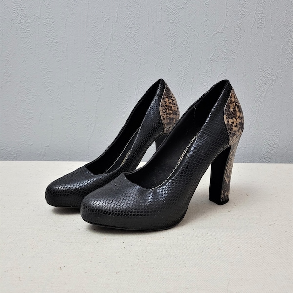 Snake Print High Heels - Etsy