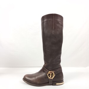 Vintage Leather Calf Boots in Dark Brown | Bootstrap Harness With ...